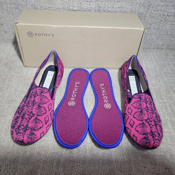 Rothy's | Shoes | Rothys The Loafer Fuchsia Navy Snake Slip On Shoes ...